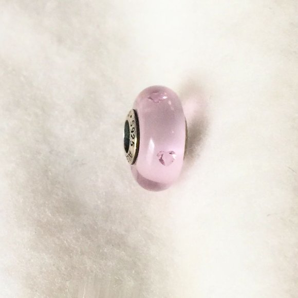 Pandora | Jewelry | Pandora Pink Hearts Glass Bead | Poshmark